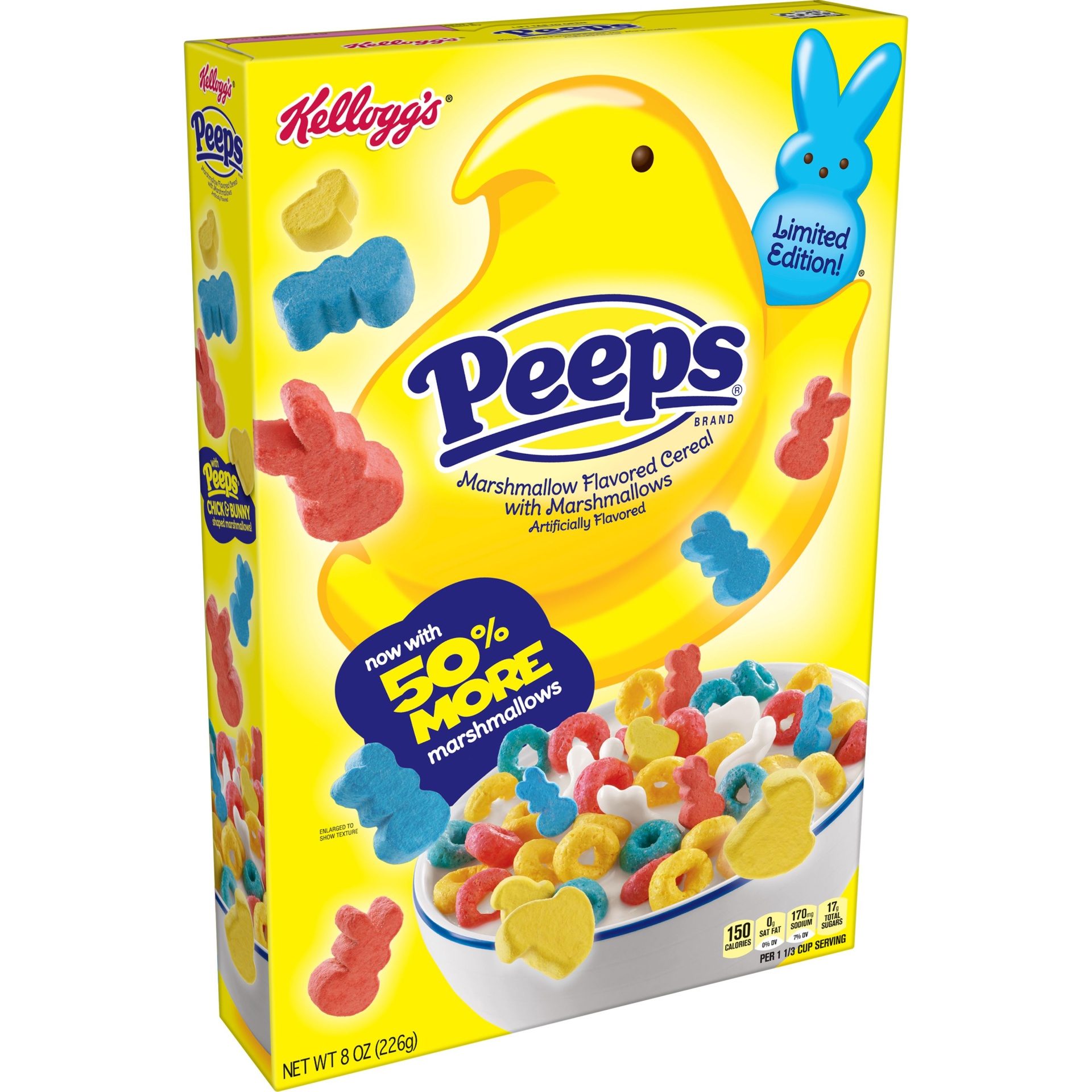 Kellogg's Peeps Breakfast Cereal, 8 Vitamins and Minerals, Kids Easter ...