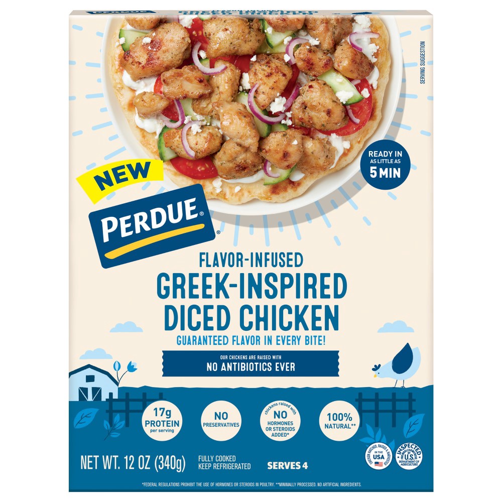 PERDUE Flavor-Infused Greek-Inspired Diced Chicken Chunks, 12 oz 12 oz ...