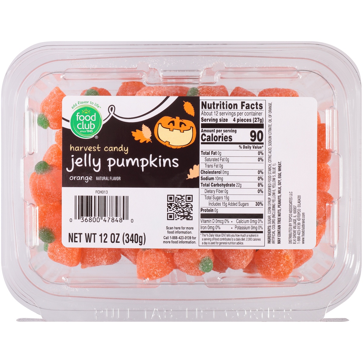 Food Club Orange Jelly Pumpkins Harvest Candy 12 oz | Shipt