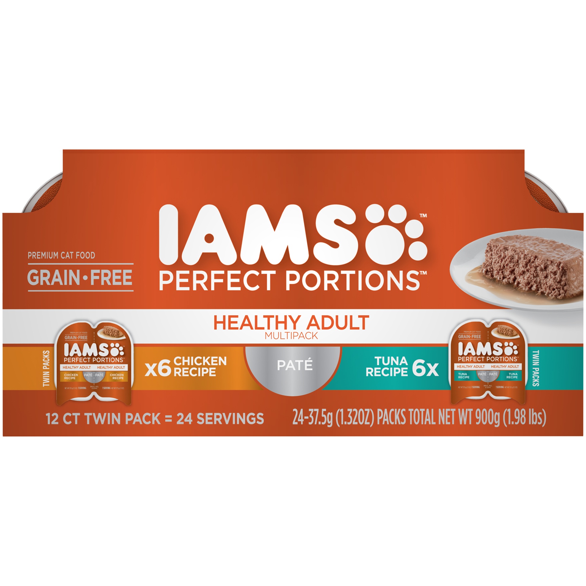 IAMS PERFECT PORTIONS Healthy Adult Grain Free* Wet Cat Food Paté ...