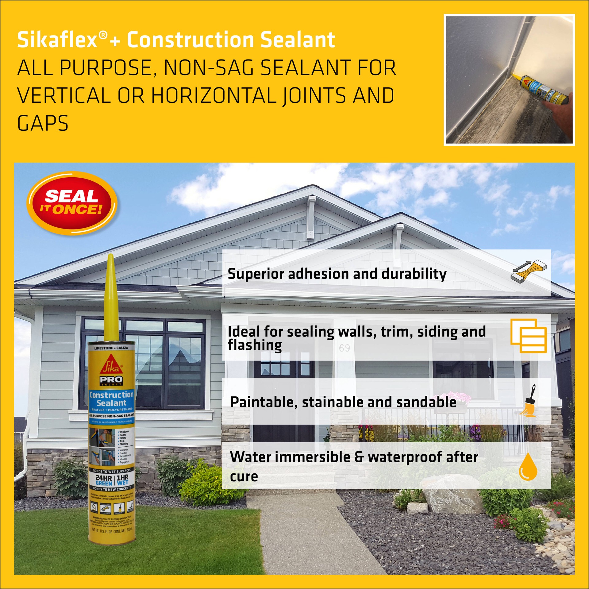 Sika Fast Setting 10.1 -fl oz Stucco Mortar Concrete Sealant 1 ct | shipt