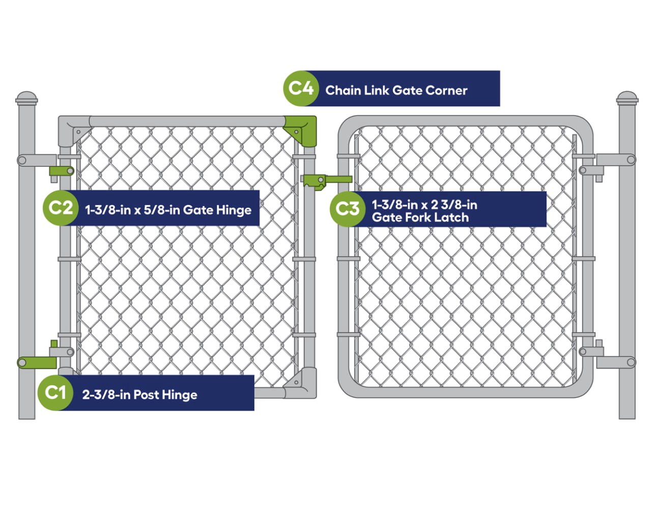 Merchants Metals 4-ft H x 3-1/2-ft W Galvanized Steel Walk-thru Chain ...