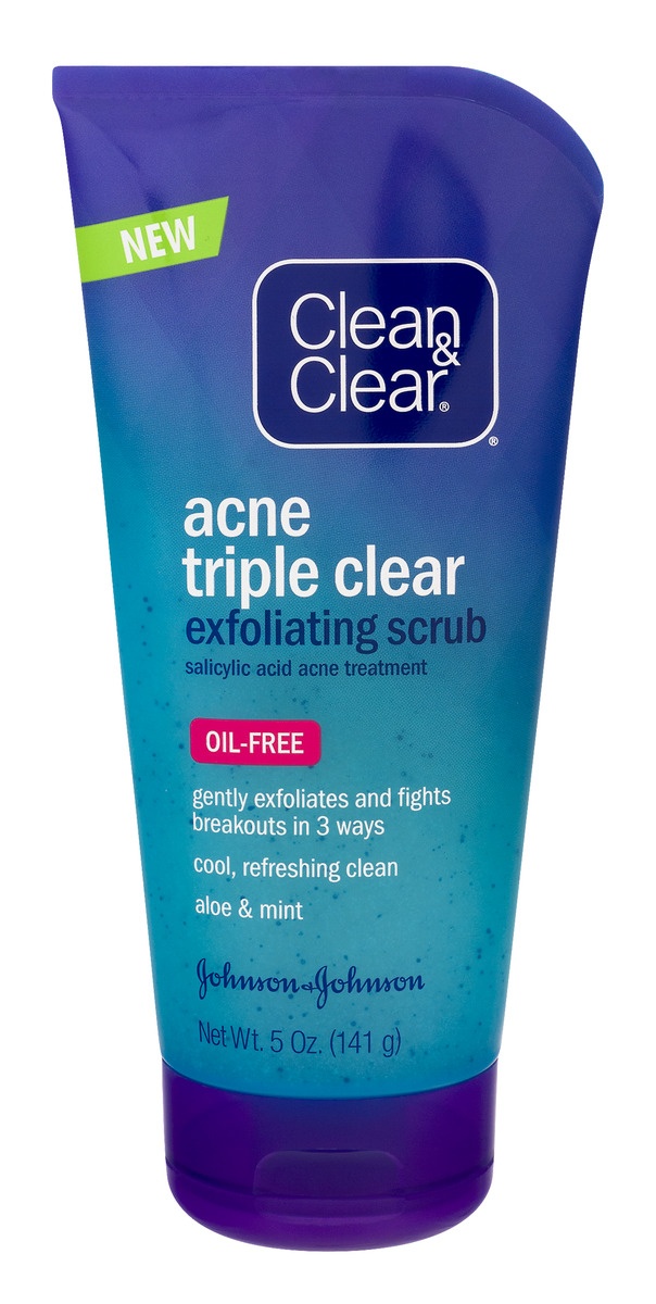 Clean & Clear Acne Triple Clear Exfoliating Scrub Oil Free 5 oz | Shipt