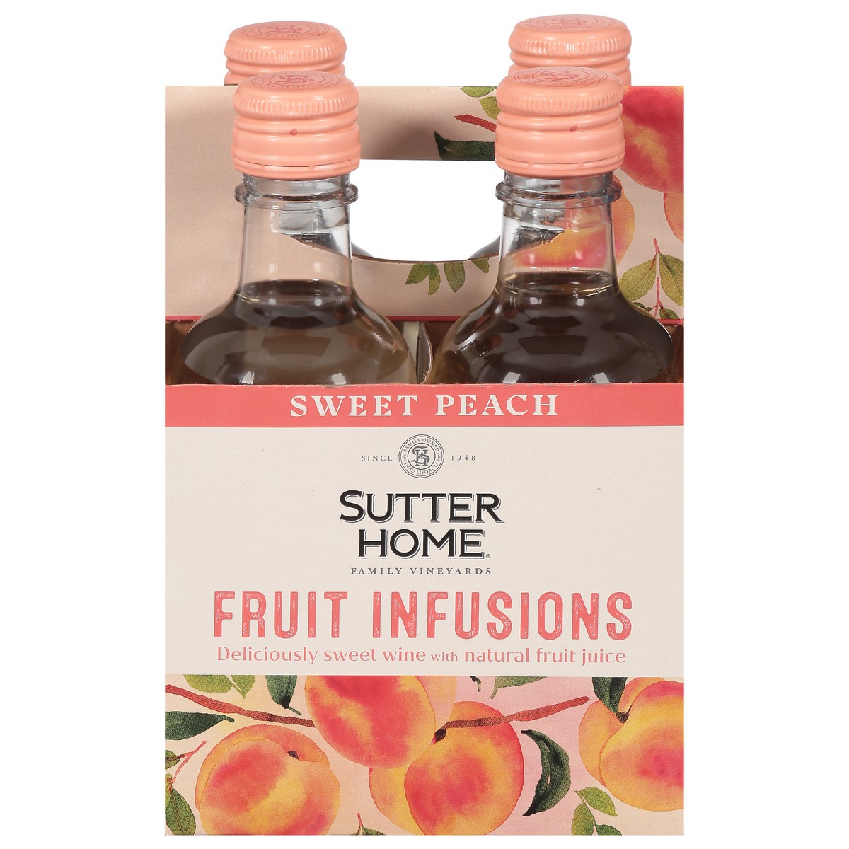 Sutter Home Fruit Infusions Sweet Peach Wine - 4pk/187ml Bottles 4 ct ...