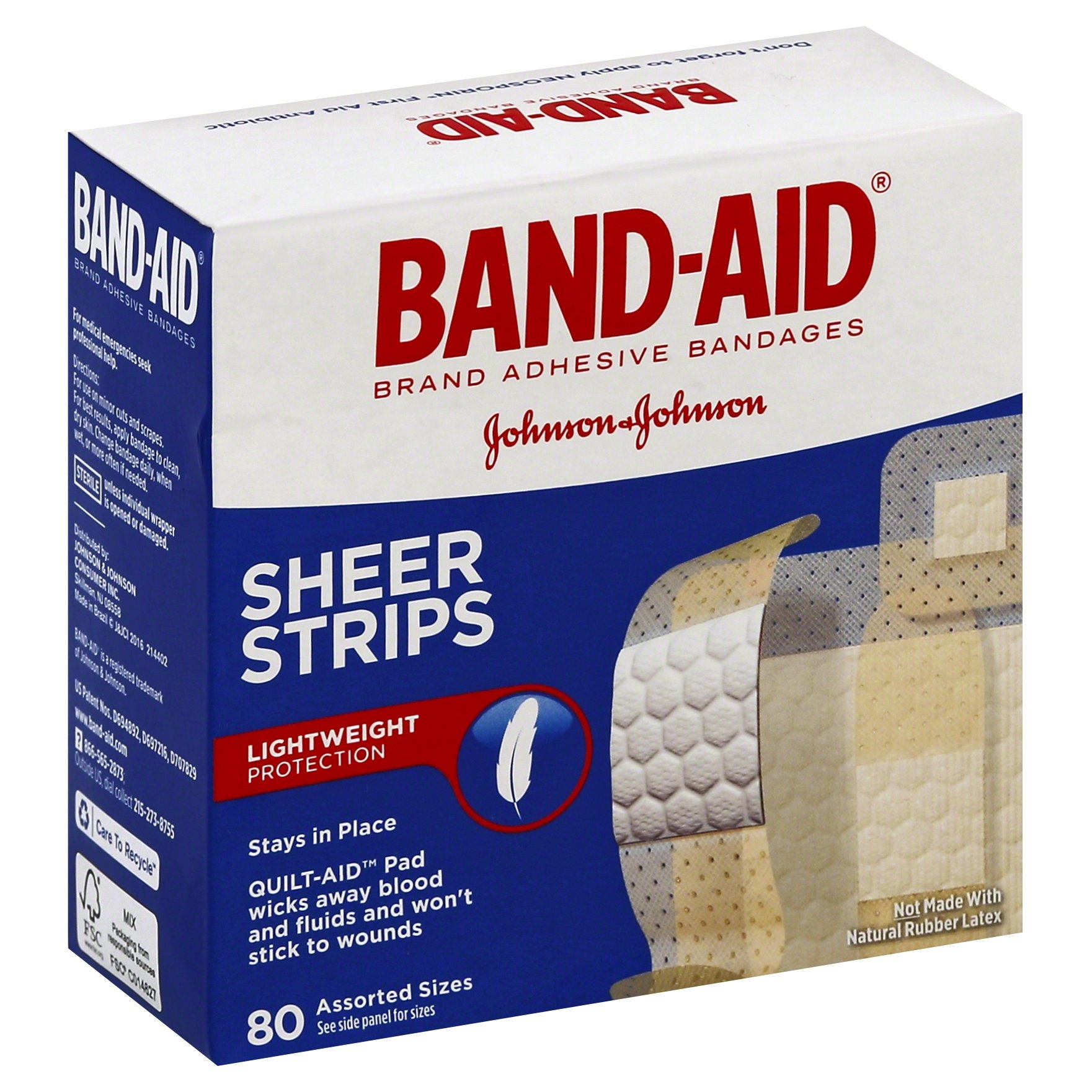 BAND-AID Sheer Strips Assorted Sizes Adhesive Bandages 80 ct | Shipt