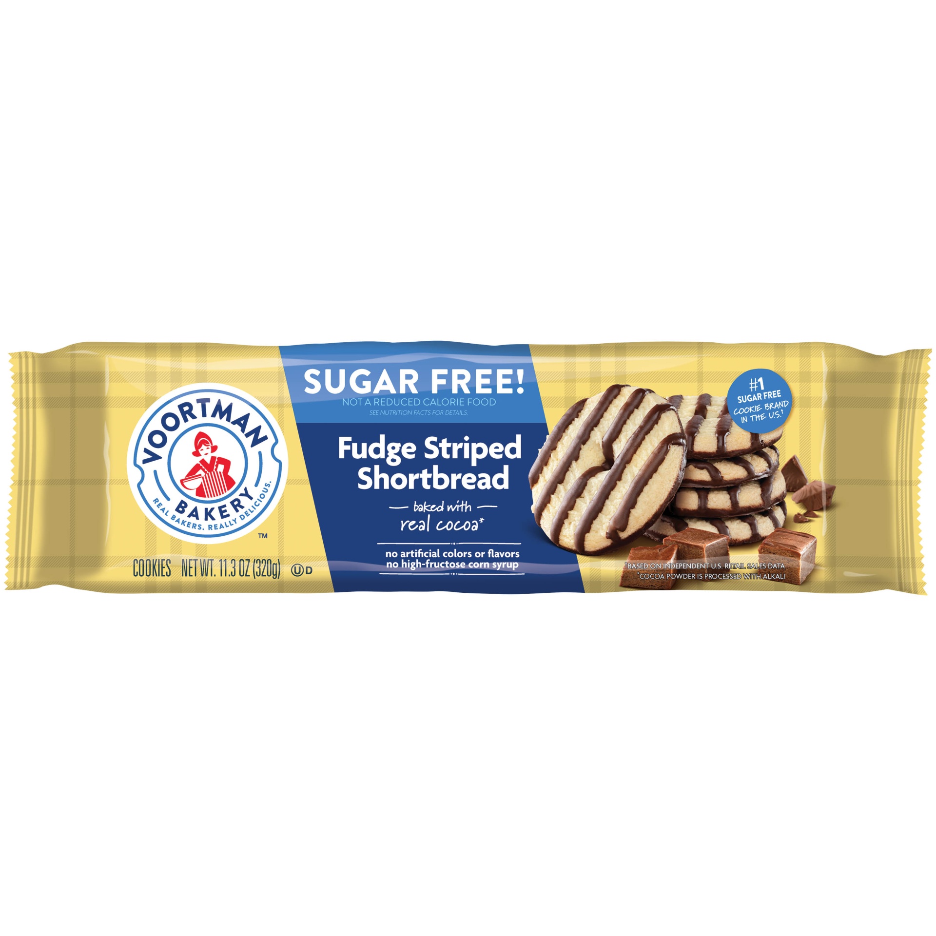Voortman Bakery Sugar Free Fudge Striped Shortbread 11.3 oz | Shipt