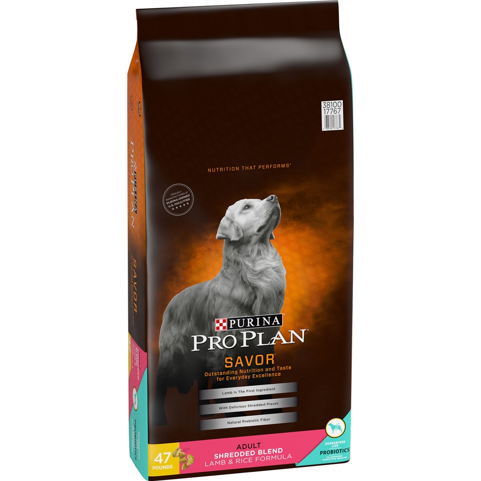 Pro Plan Savor Shredded Blend Lamb and Rice Formula Adult Dry Dog Food ...