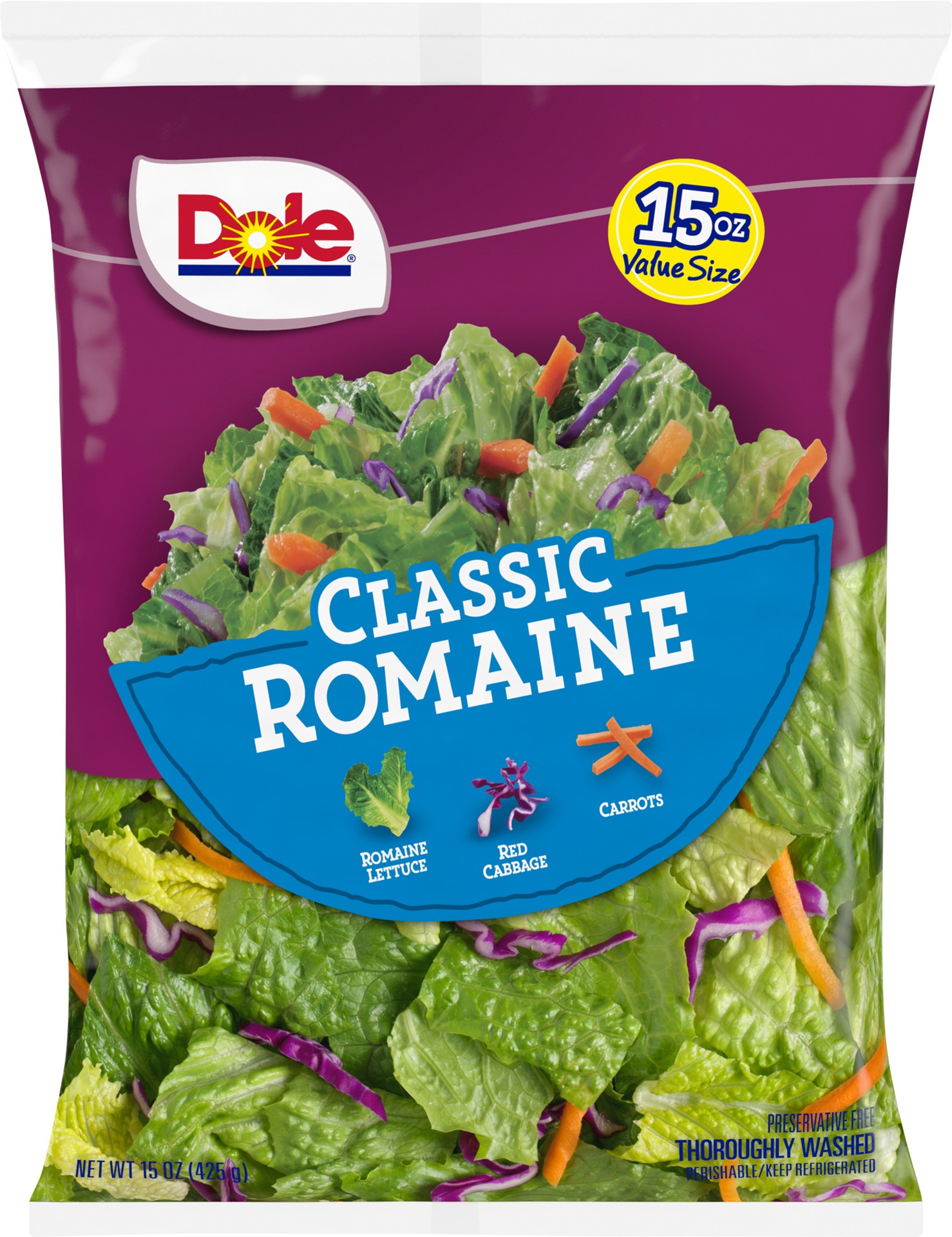 Dole Family Size Salad Kit, Classic Romaine 15 oz | Shipt