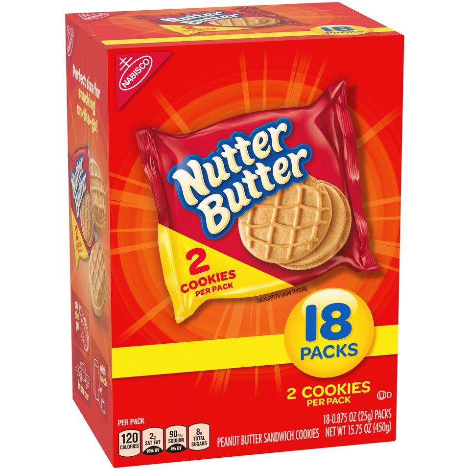Nutter Butter Peanut Butter Sandwich Cookies - Multipack 18 ct; 0.875 ...