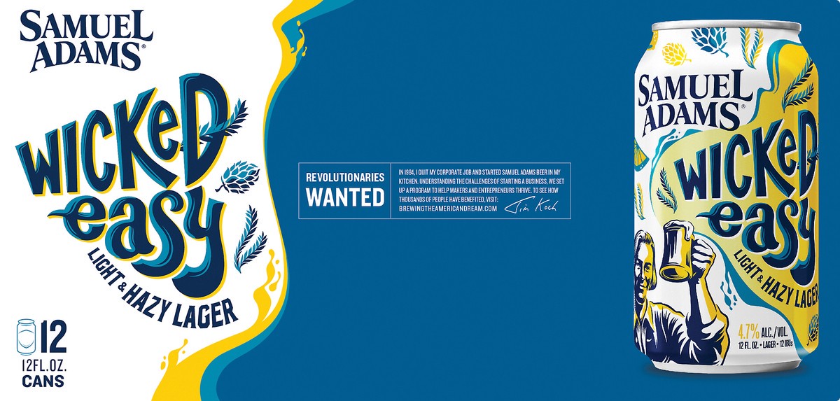 Samuel Adams Wicked Easy Beer, Light & Hazy Lager (12 fl. oz. Can, 12pk ...