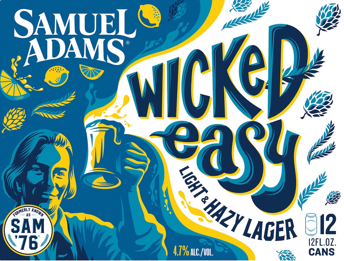 Samuel Adams Wicked Easy Beer, Light & Hazy Lager (12 fl. oz. Can, 12pk ...