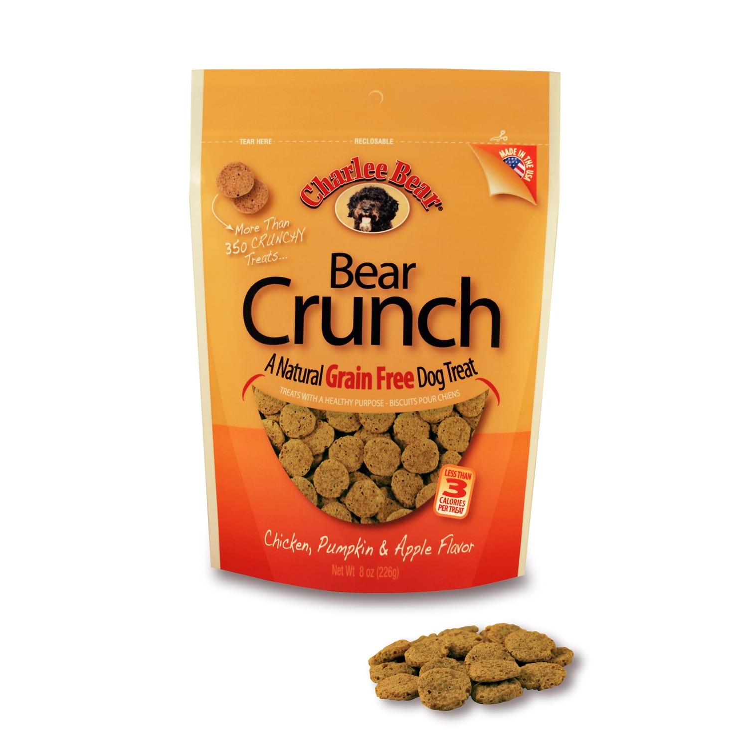 Charlee Bear Bear Crunch Natural, Grain Free, Chicken, Pumpkin & Apple ...