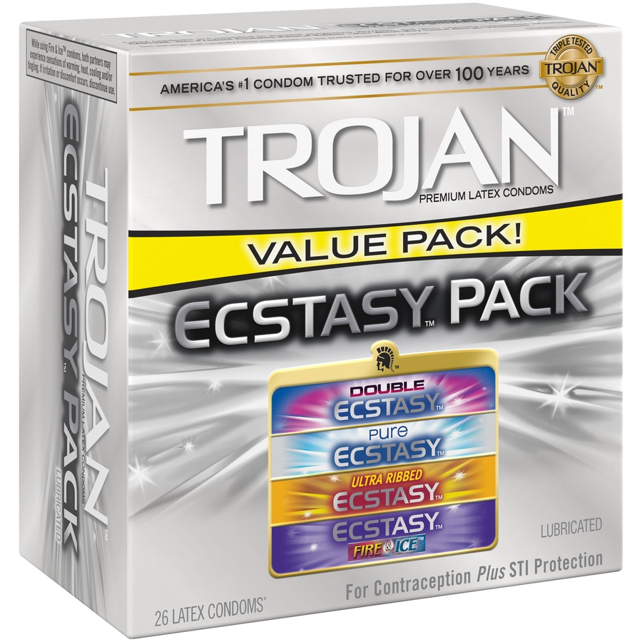 Trojan Ecstasy Pack Lubricated Latex Condoms 26 ct | Shipt