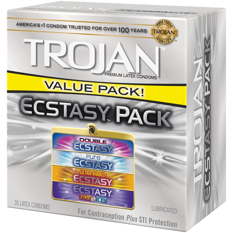 Trojan Ecstasy Pack Lubricated Latex Condoms 26 ct | Shipt