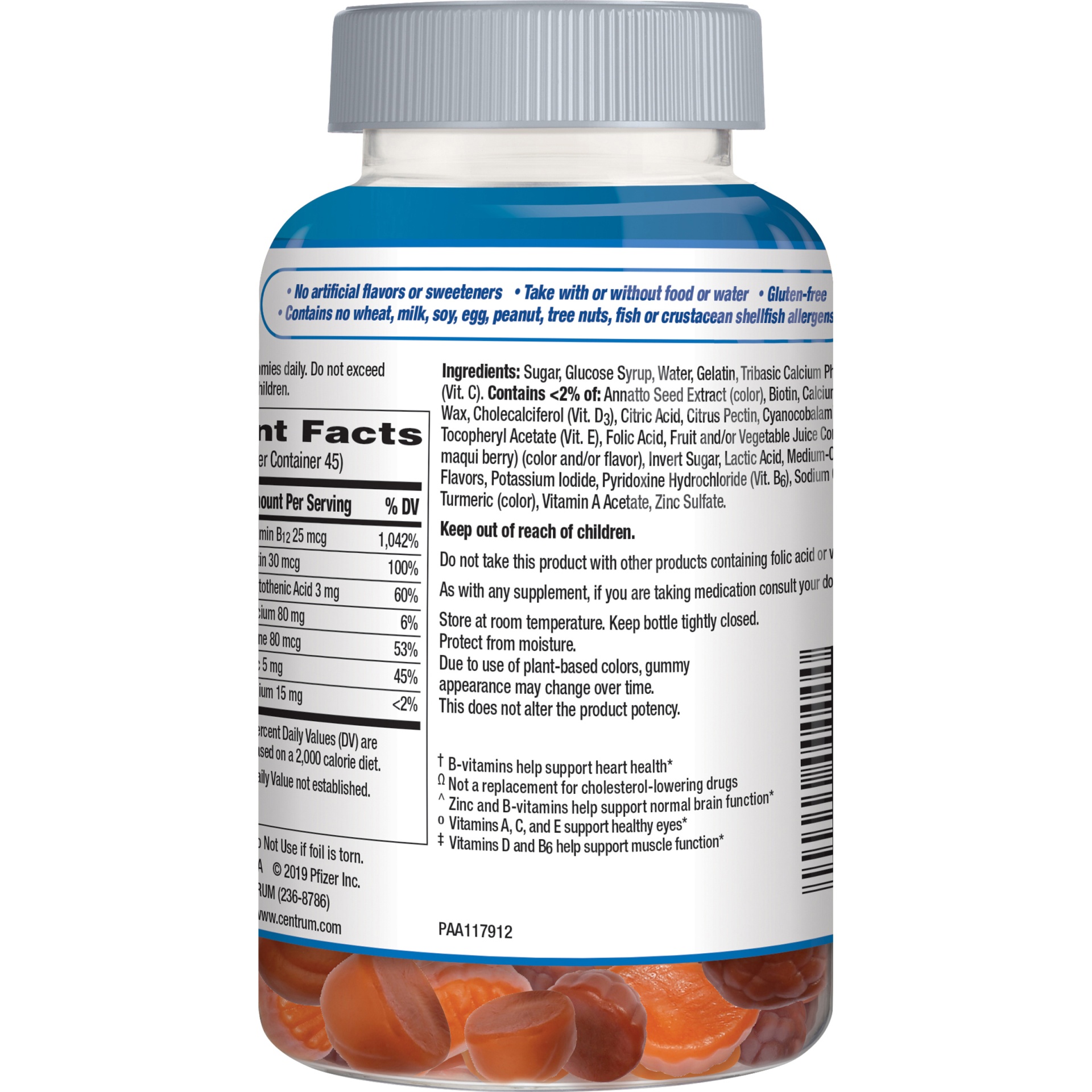 Centrum Men 50+ MultiGummies, Assorted Natural Fruit Flavors ...