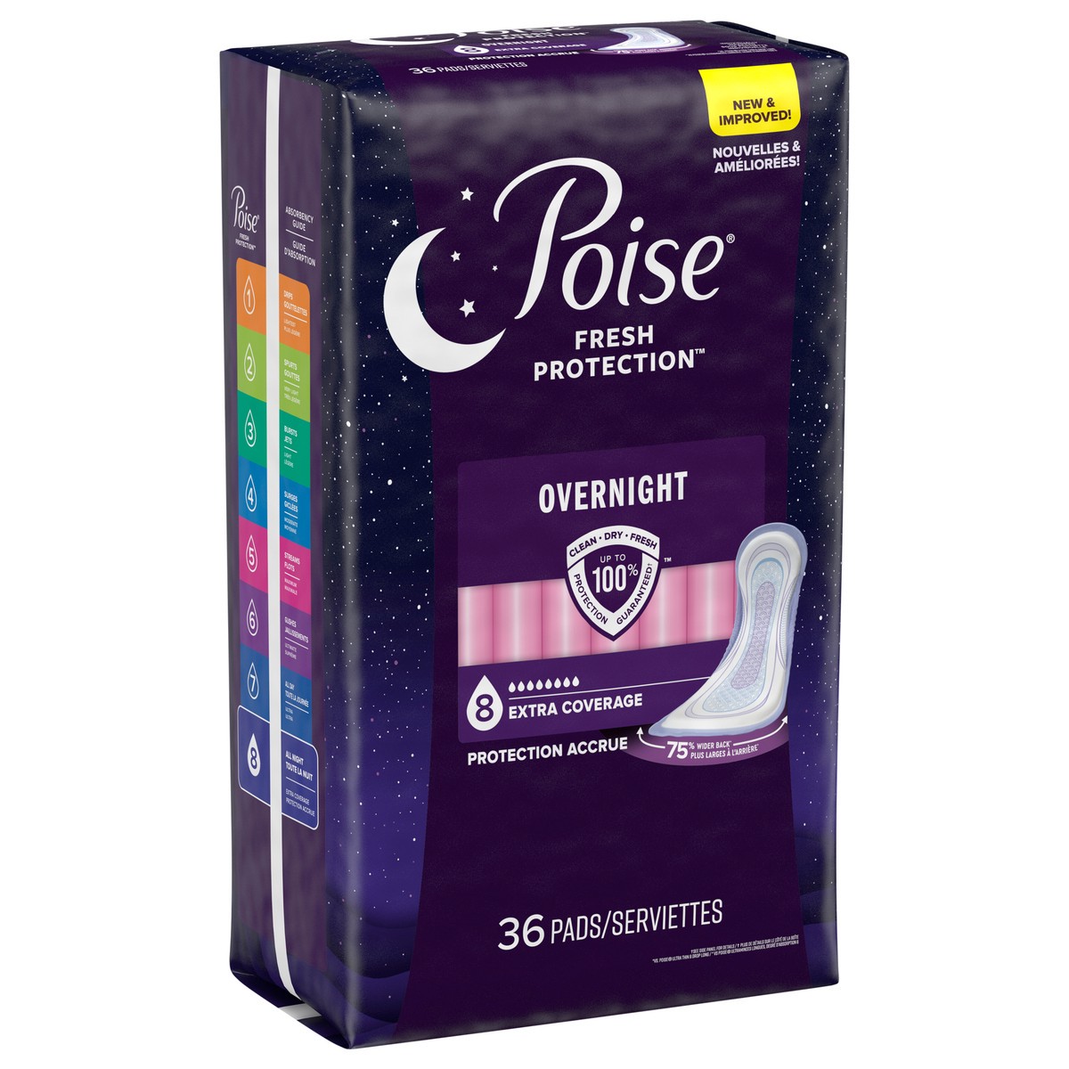 Poise Fresh Protection Extra Coverage Overnight Pads 36 ea 36 ct | Shipt