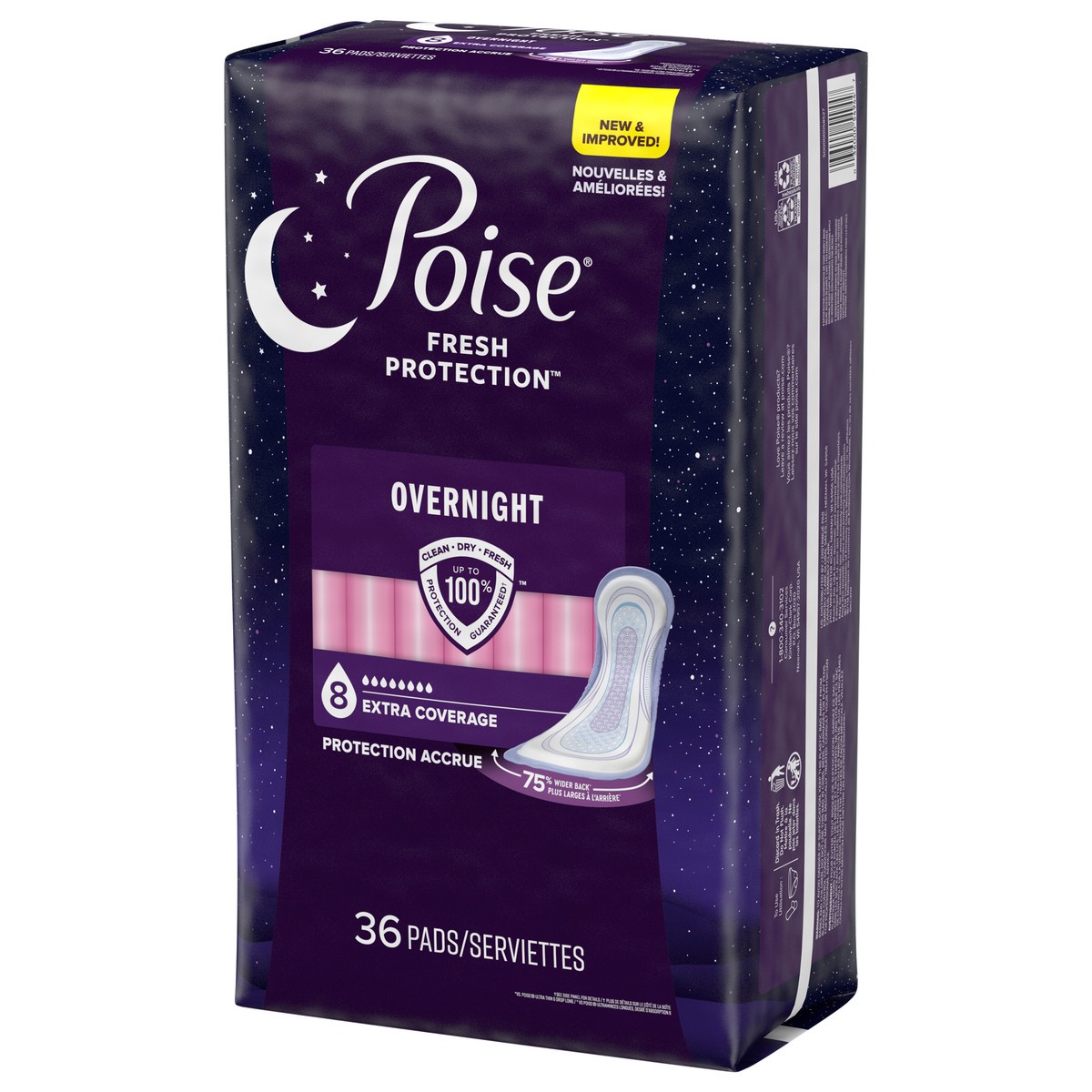 Poise Fresh Protection Extra Coverage Overnight Pads 36 ea 36 ct | Shipt