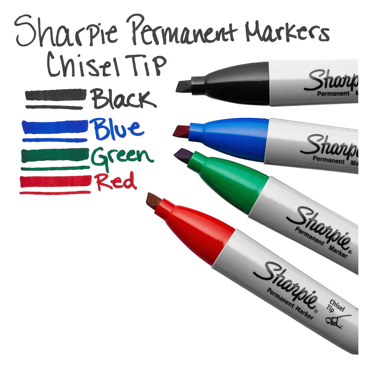 Sharpie Broad Chisel Tip Permanent Marker Multicolor 4 ct | Shipt