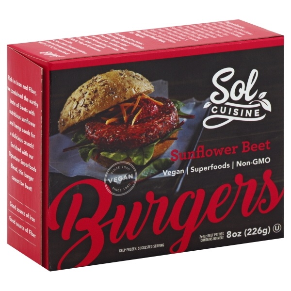 SOL Cuisine Meatless Beet & Sunflower Burger 8 oz | Shipt