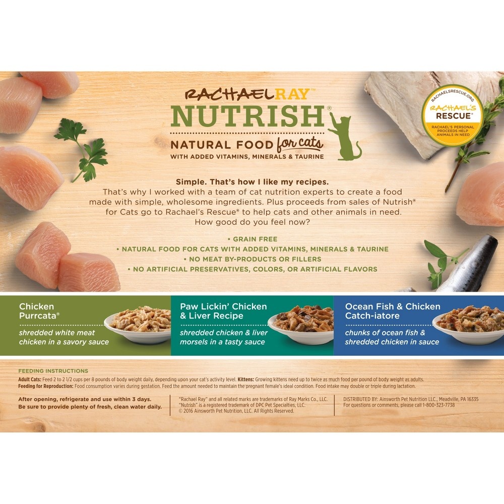 Rachael Ray Nutrish Natural Wet Cat Food Variety Pack - Chicken Lovers ...