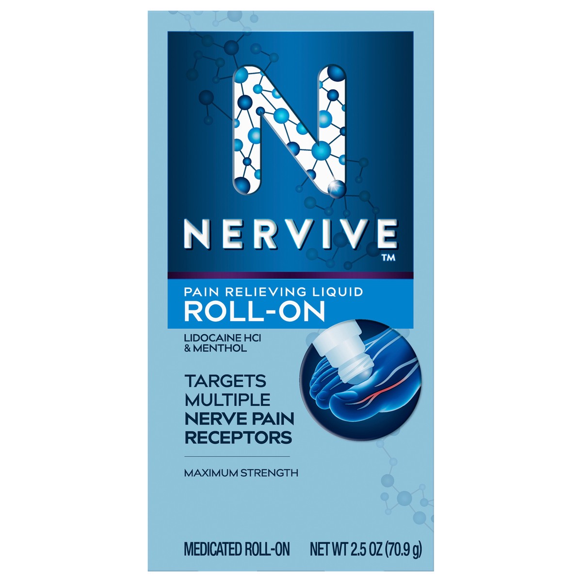 Nervive Nerve Care, Pain Relieving Roll On Liquid, Max Strength No-Mess ...