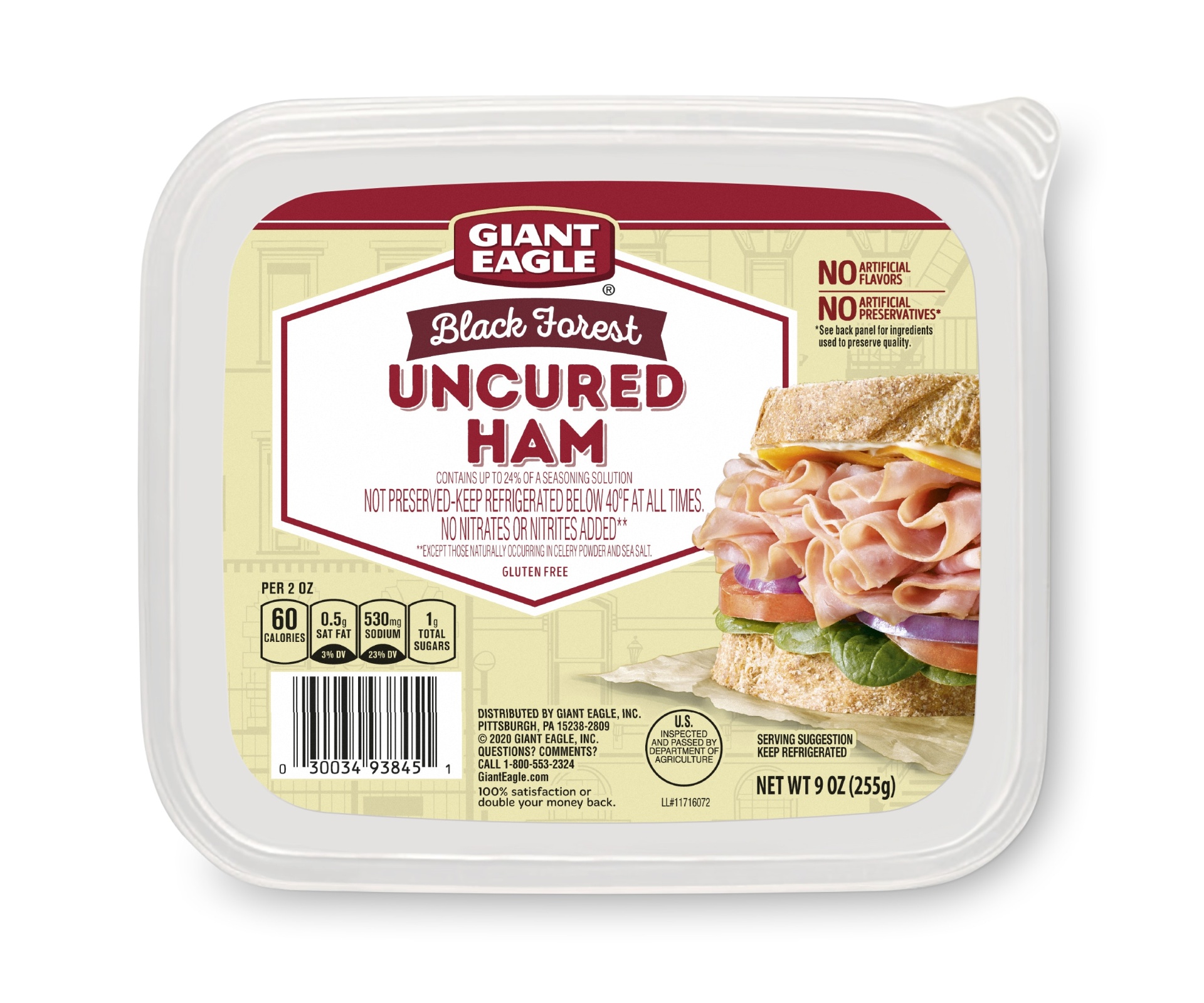 Giant Eagle Black Forest Uncured Ham 9 oz | Shipt
