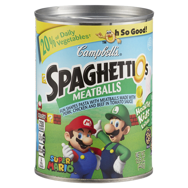 SpaghettiOs Campbell's Spaghetti O's Meatballs Super Mario 15.6 oz | Shipt