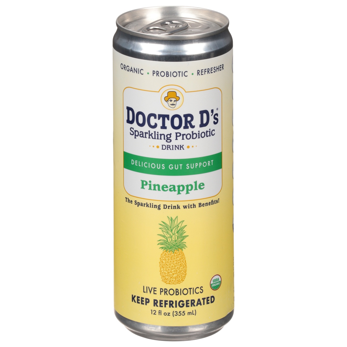 Doctor D's Pineapple Sparkling Probiotic Drink 12 fl oz 12 fl oz | Shipt