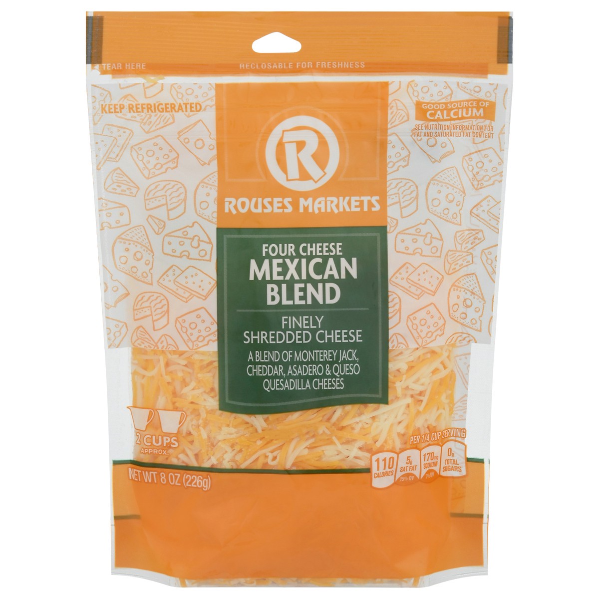 Rouses Markets Mexican Blend Four Cheese Finely Shredded Cheese 8 oz 8 ...