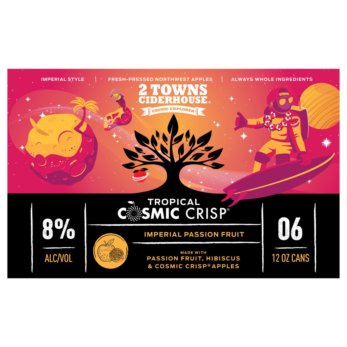 2 Towns Ciderhouse Tropical Cosmic Crisp Imperial Cider 6-12 Oz Cans 6 ct | Shipt