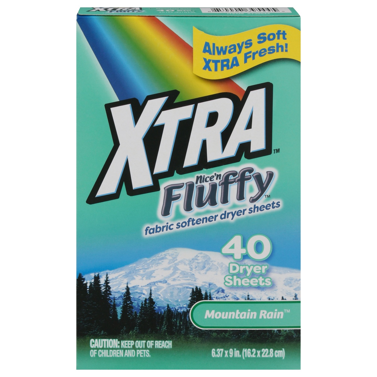 Xtra Nice'n Fluffy Mountain Rain Fabric Softener Dryer Sheets 40 ea 40 ...