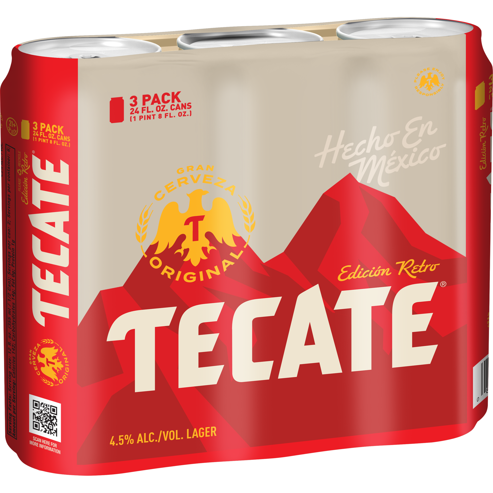 Tecate Original Mexican Lager Beer, 3 Pack, 24 fl oz Cans 24 oz | Shipt