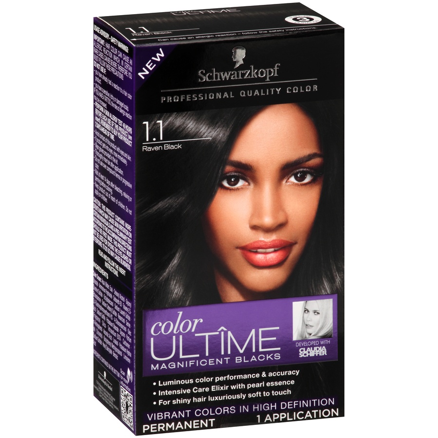 Schwarzkopf Color Ultime Magnificent Blacks Hair Color 1.1 Raven Black ...