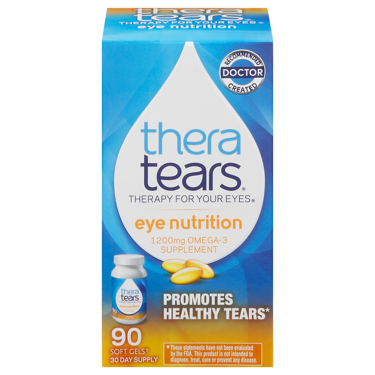 TheraTears 1200mg Omega 3 Supplement for Eye Nutrition, 90 Count 90 ct ...
