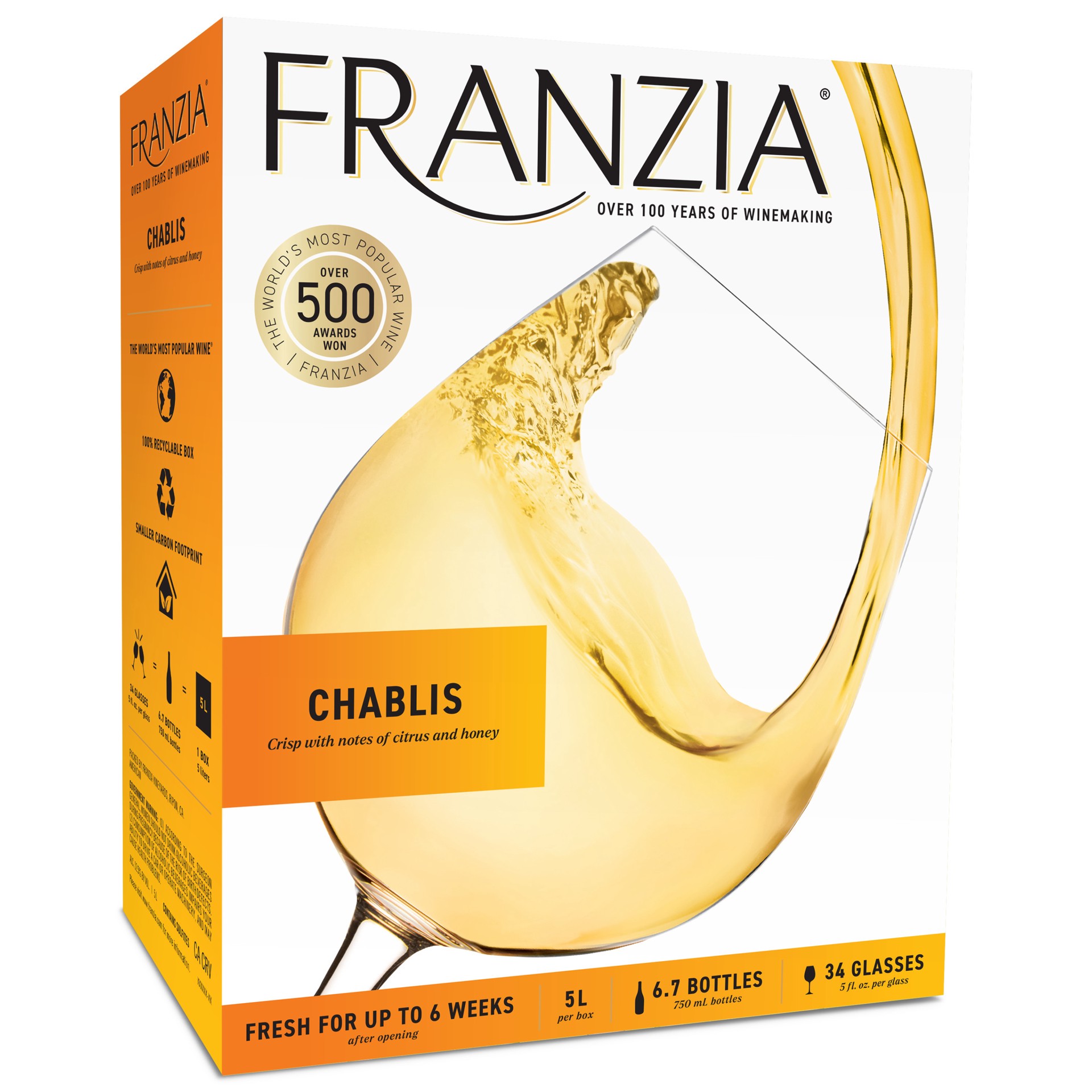 Franzia Chablis, White Wine, 5L 5 liter | shipt