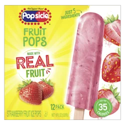 Popsicle The Original Brand Popsicle Strawberry Fruit Frozen Pops 12 ct ...