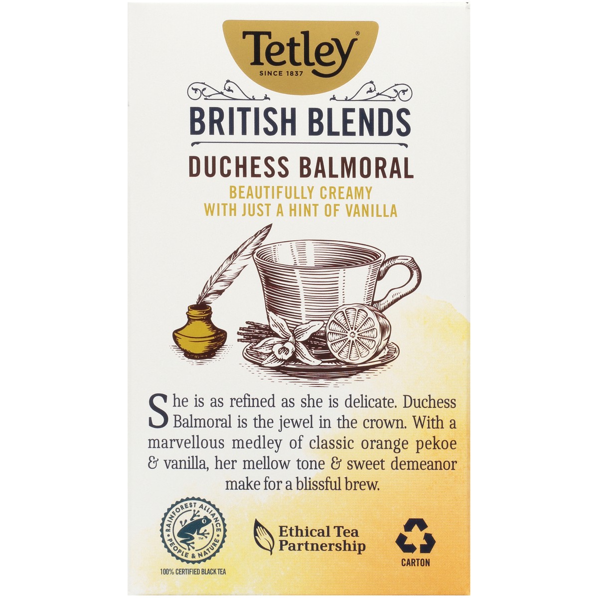 Tetley British Blends Duchess Balmoral Vanilla Flavored Black Tea Tea ...