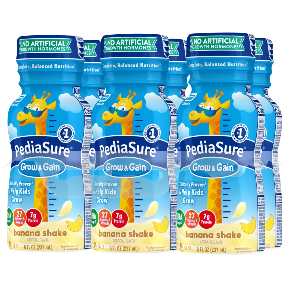 PediaSure Grow & Gain Organic Kids' Banana Shake Nutritional Drink 6 ct ...
