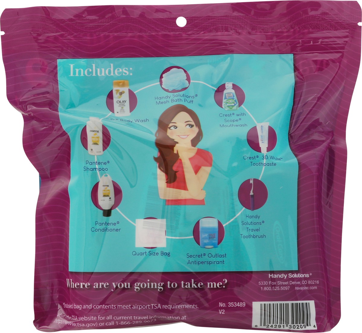 Navajo Handy Solutions Women's Toiletry Travel Kit With Resealable Bag ...