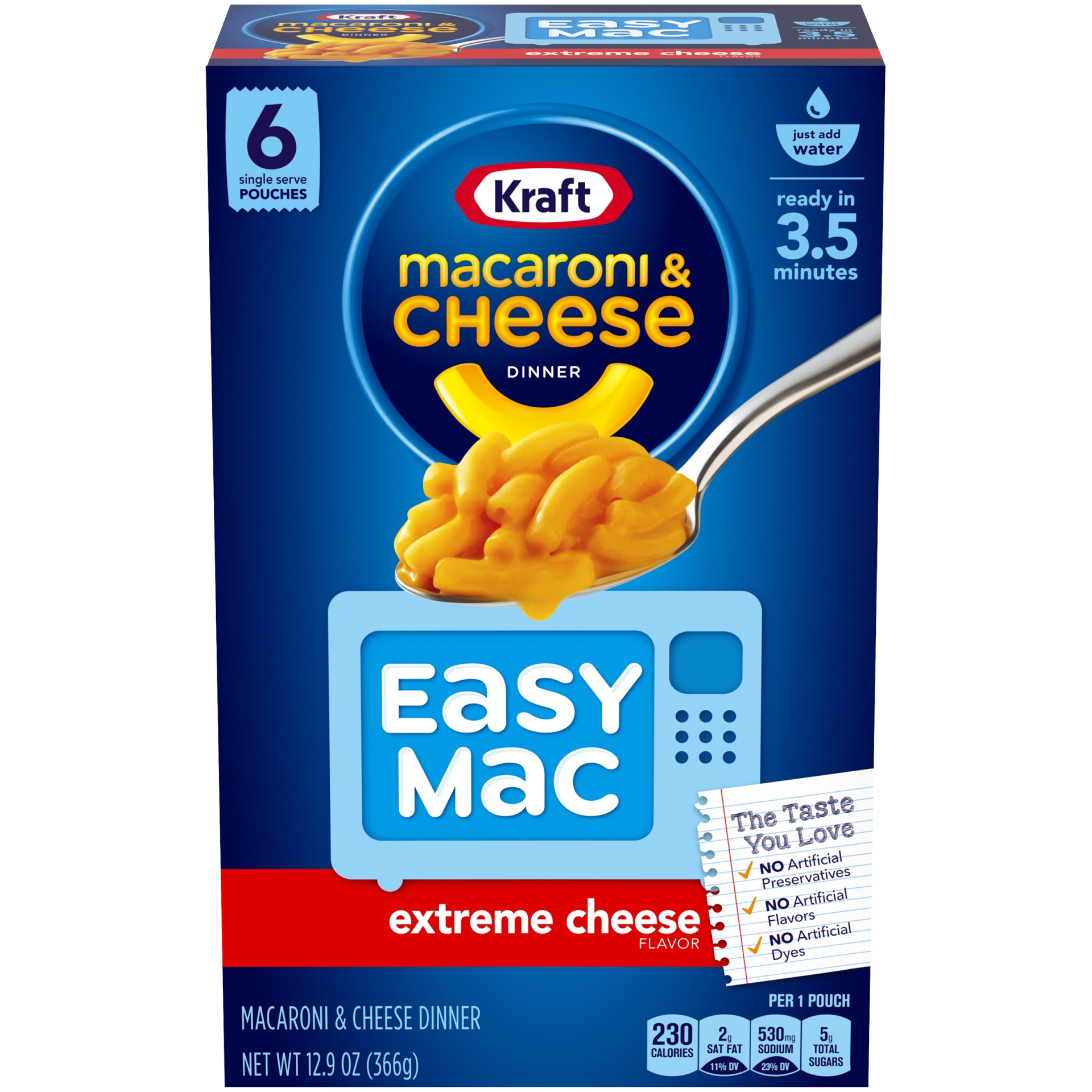 Kraft Easy Mac Extreme Cheese Macaroni Cheese Microwavable Dinner 6 kraft-easy-mac-extreme-cheese-macaroni-cheese-microwavable-dinner-6