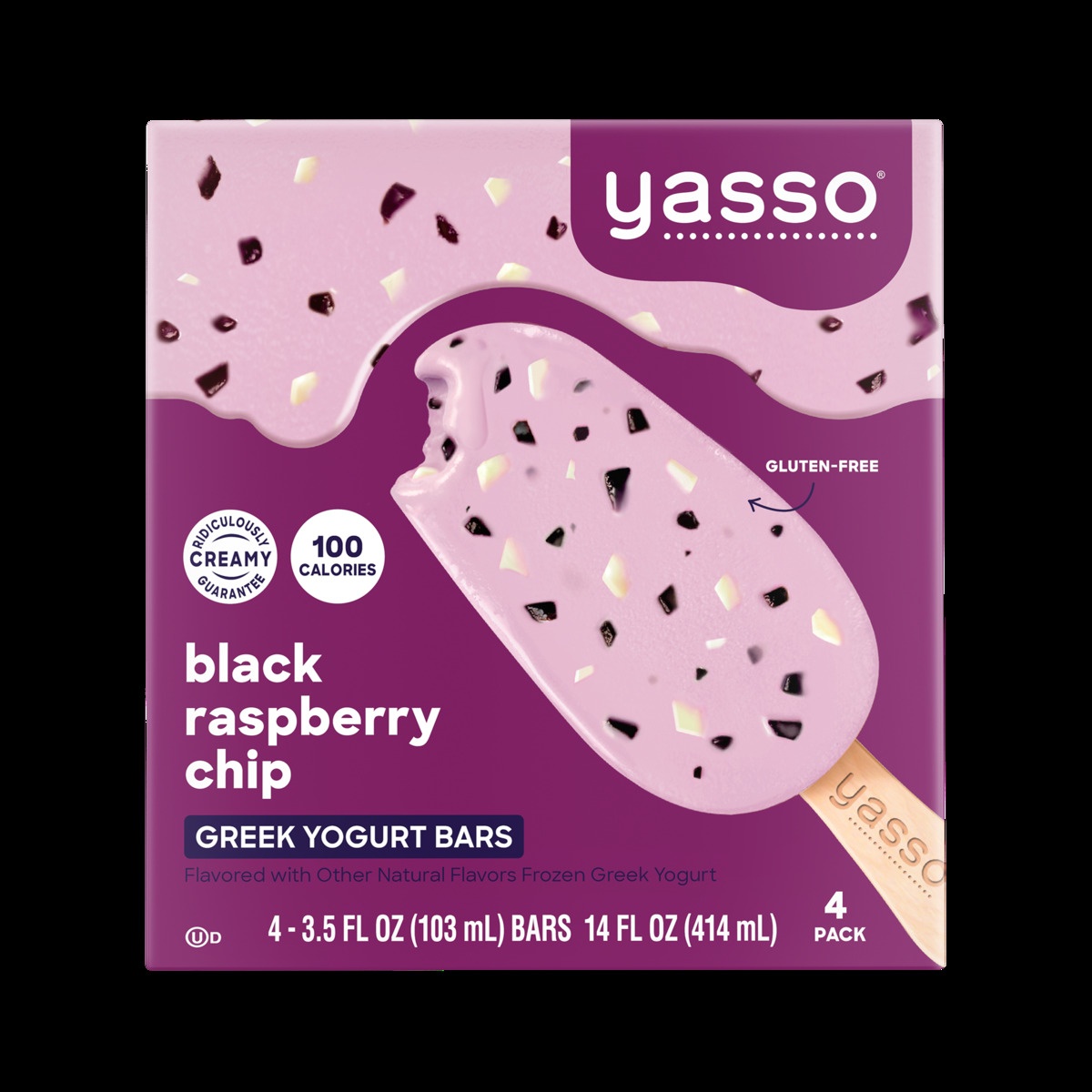 Yasso Black Raspberry Chip Greek Yogurt Bars 4 ct; 3.5 fl oz | Shipt