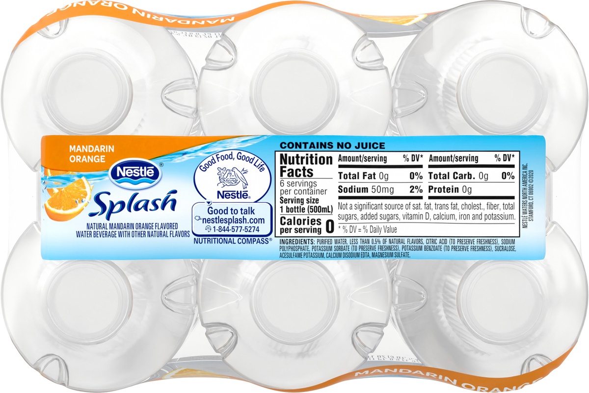 Nestlé Splash Mandarin Orange Flavored Water 6 ct; 16.9 fl oz | Shipt
