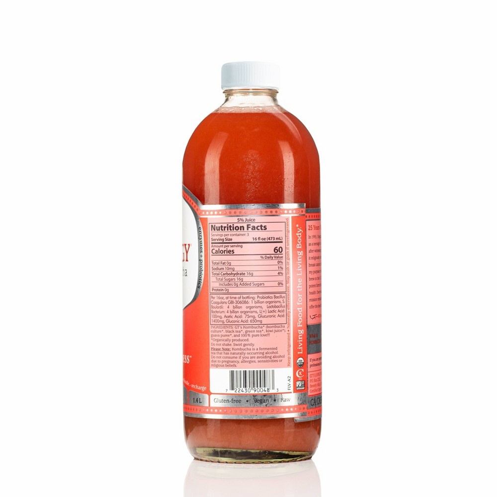 GT's Synergy Guava Goddess Kombucha 16 fl oz | Shipt