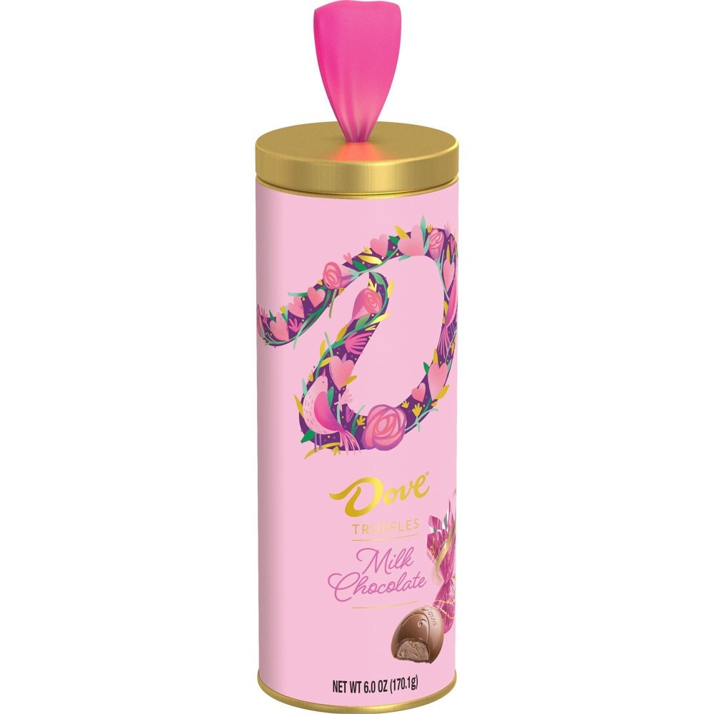 Dove Valentine's Day Milk Chocolate Truffles Chocolate Tin Tube 6 oz ...