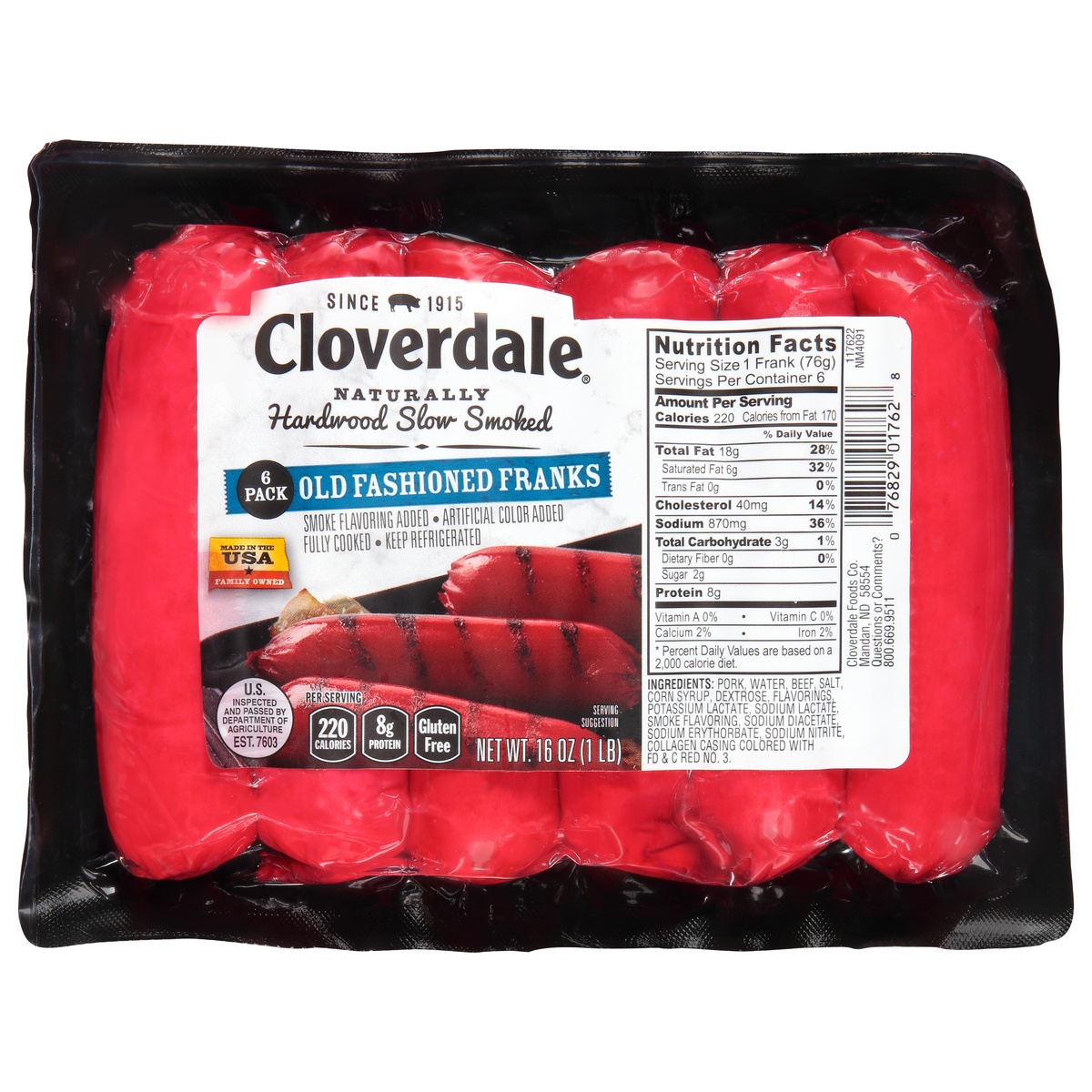 Cloverdale 6 Pack Old Fashioned Franks 16 oz | shipt