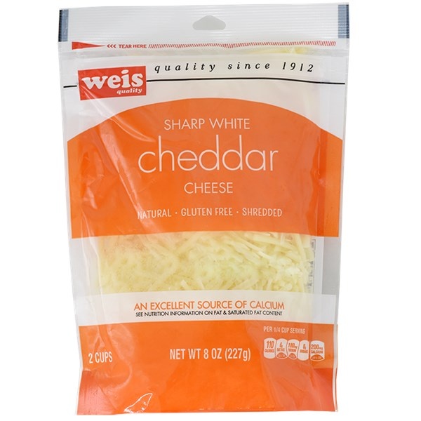 Sharp White Cheddar Shredded Cheese 8 oz | Shipt