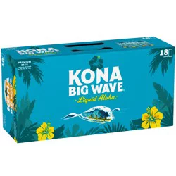Kona Big Wave Liquid Aloha Premium Beer 18 - 12 fl oz Cans 216 fl oz ...