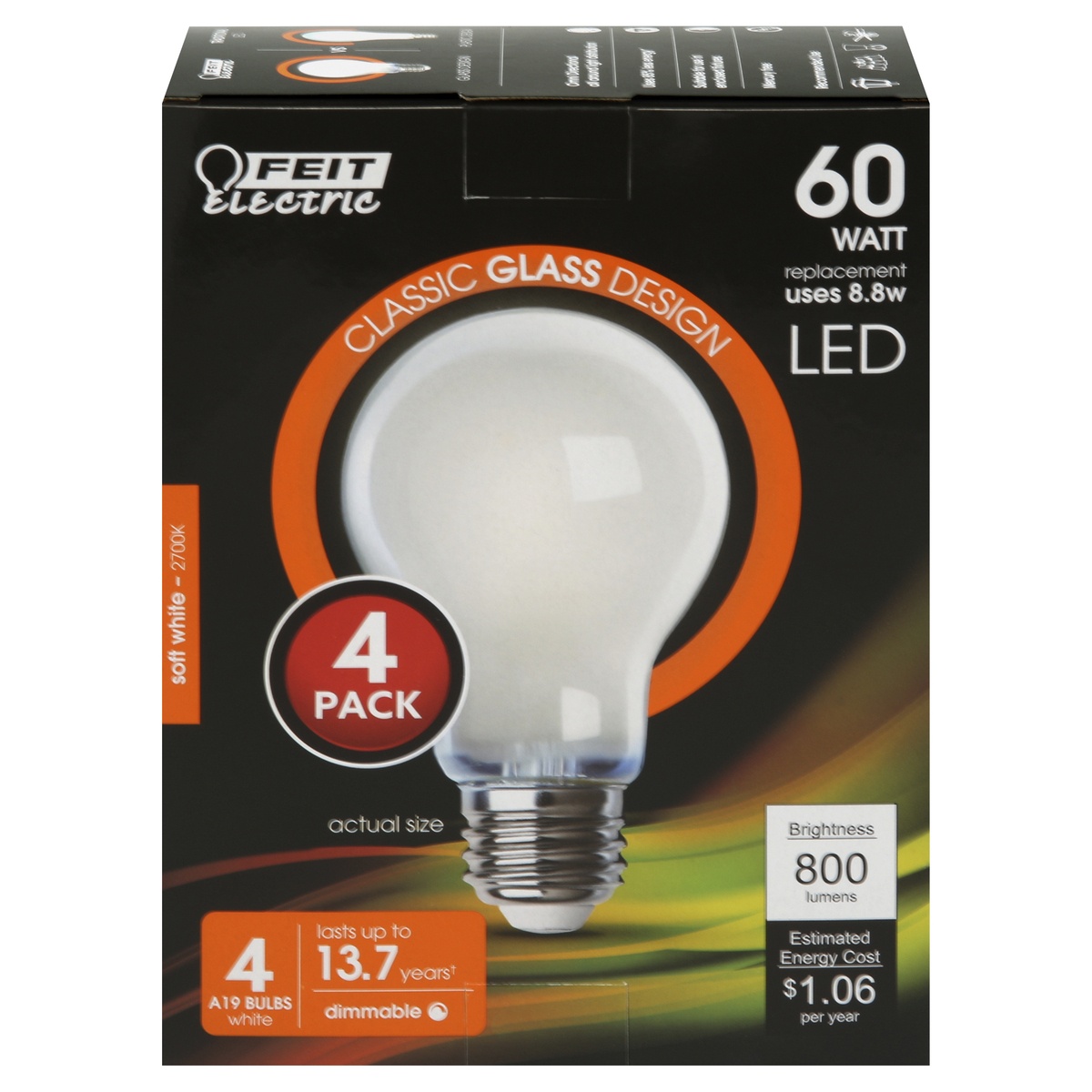 Feit Electric Light Bulbs, LED, Soft White, White, 8.8 watts, 4 Pack 4 ...