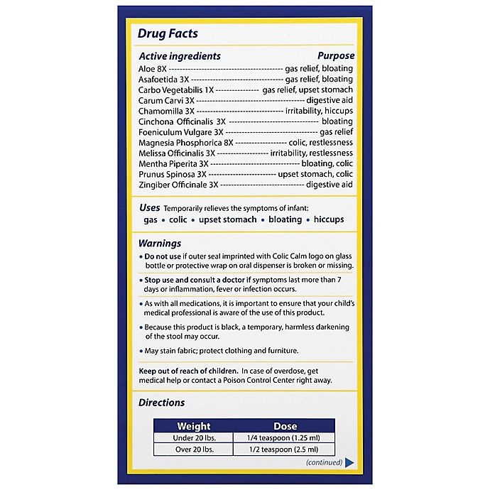 Colic Calm Plus Homeopathic Gripe Water for Colic Gas and Upset Stomach ...