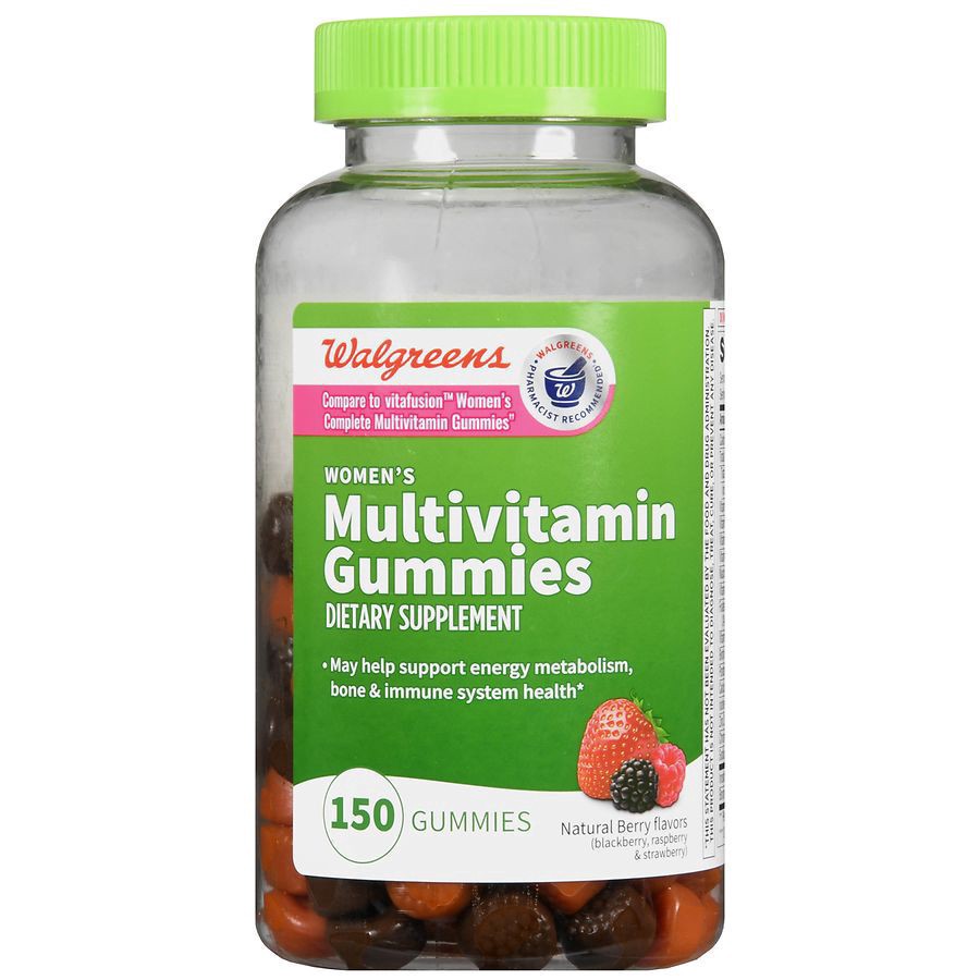 Walgreens Women's Multivitamin Gummies (75 days) Natural Berry Flavor ...